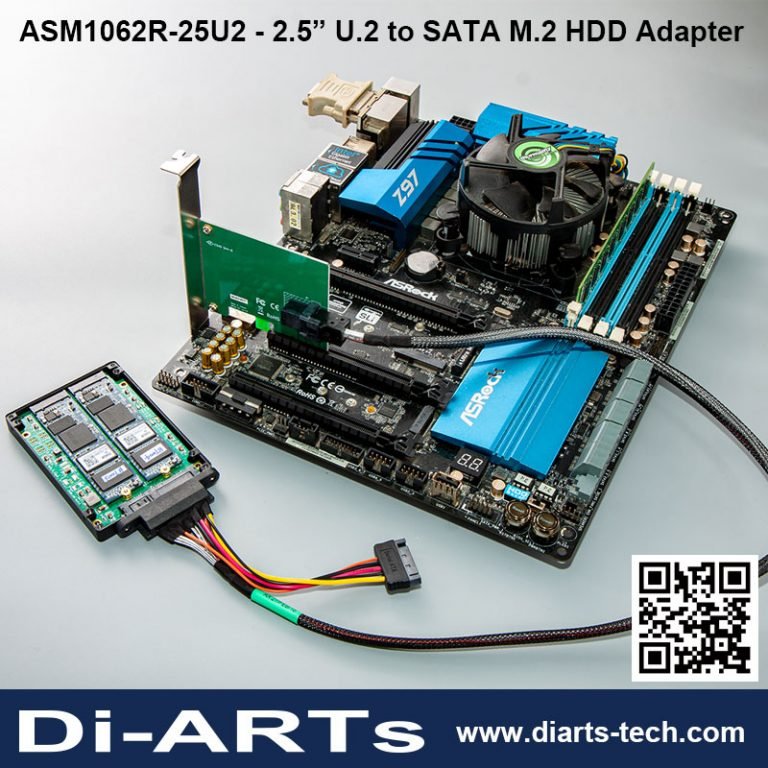 2.5″ U.2 to 2 slot SATA B key M.2 HDD Adapter – Di-ARTs Technology