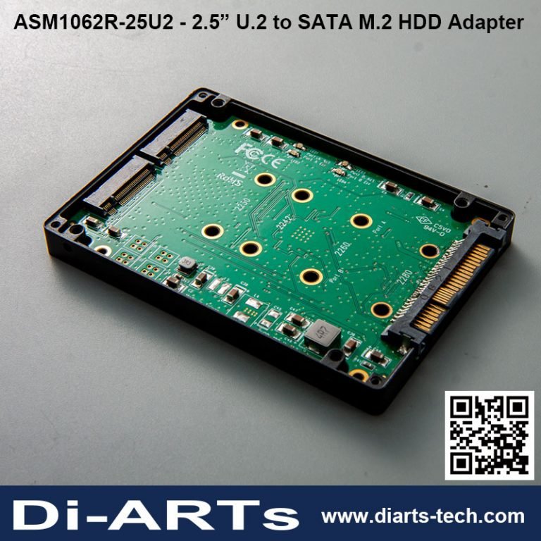 2.5" U.2 to 2 slot SATA B key M.2 HDD Adapter - Di-ARTs Technology