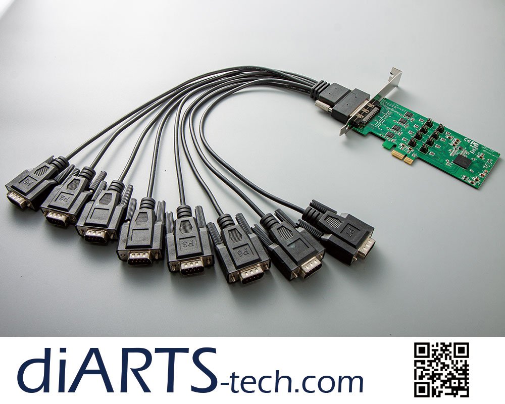 Serial COM 3 in 1 PCIe Card 8 port RS232 RS422 RS485 - Di-ARTs Technology